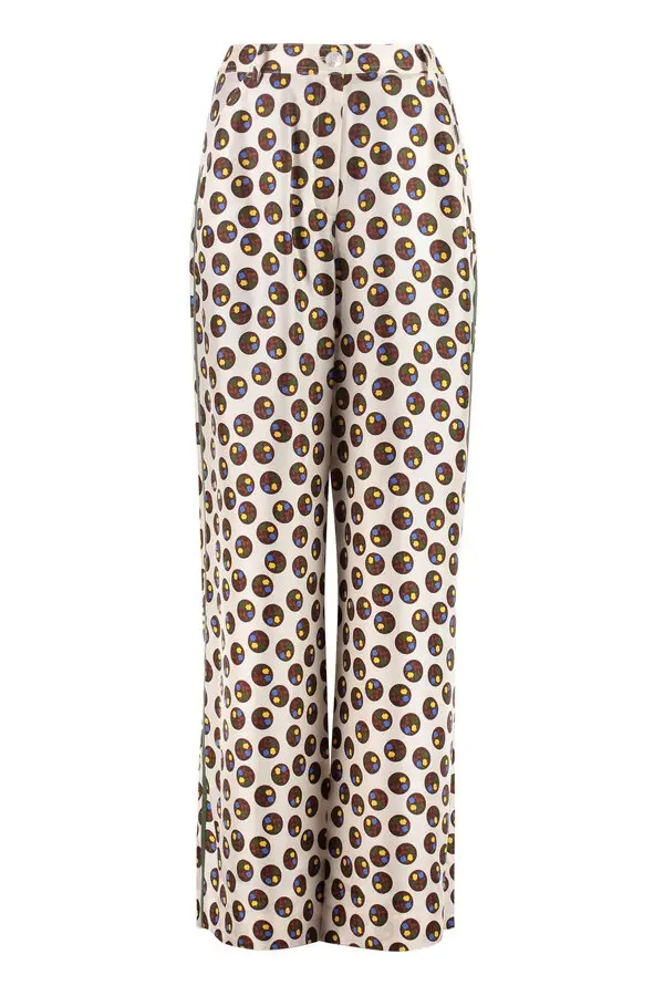 Tory Burch Reva Printed Silk Pajama Pants