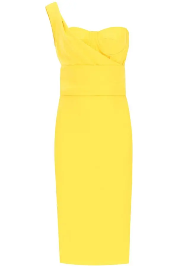 Dolce & Gabbana One Shoulder Midi Dress - Giallo (Yellow) | Editorialist