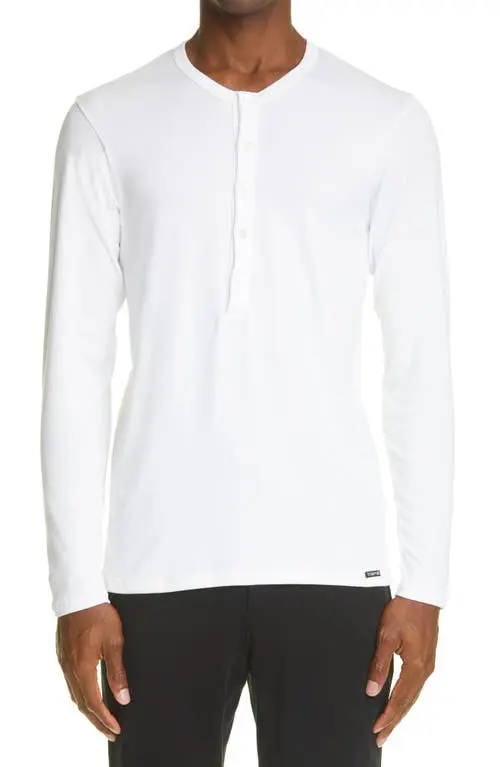 TOM FORD Cotton Knit Henley - 100white
