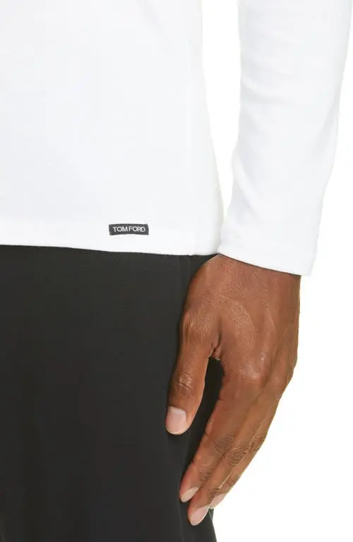 TOM FORD Cotton Knit Henley - 100white