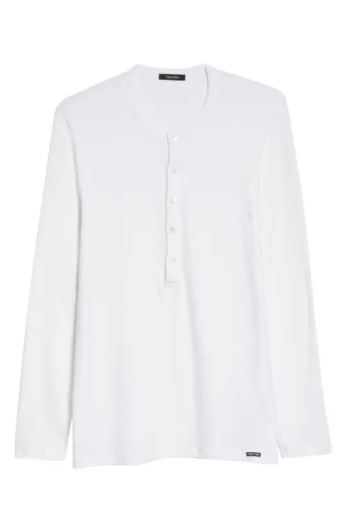 TOM FORD Cotton Knit Henley - 100white