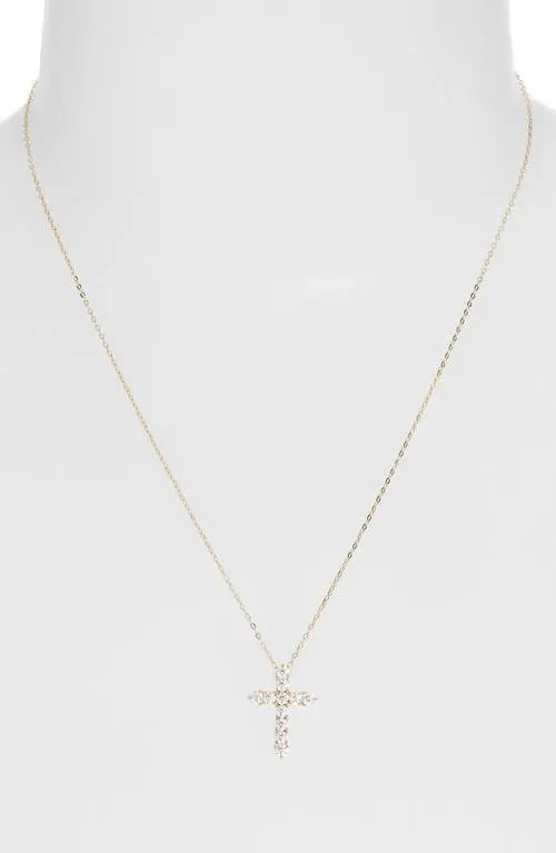 Nadri Cross Pendant Necklace - Gold