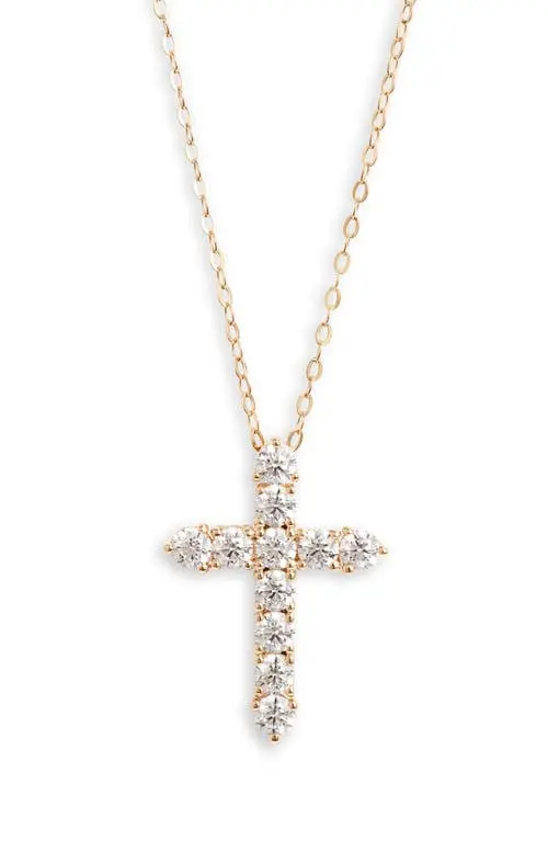 Nadri Cross Pendant Necklace - Gold
