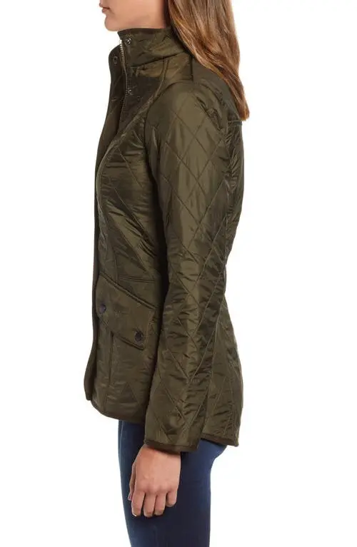 Barbour Fleece Lined Quilted Cavalry Jacket - Dk Olive/olive