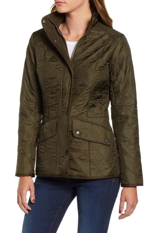 Barbour Fleece Lined Quilted Cavalry Jacket - Dk Olive/olive