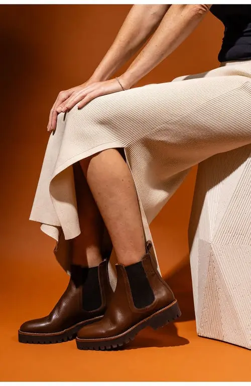 PATRICIA GREEN Lug Sole Chelsea Boot - Chocolate