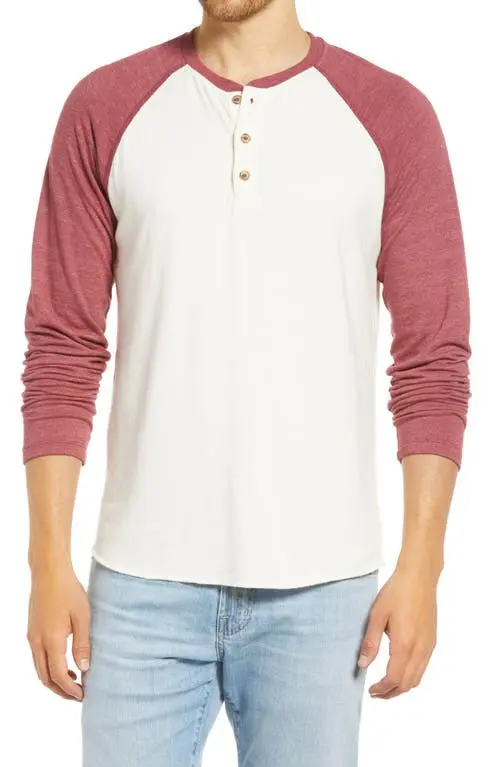 Marine Layer Long Sleeve Baseball Henley - Natural