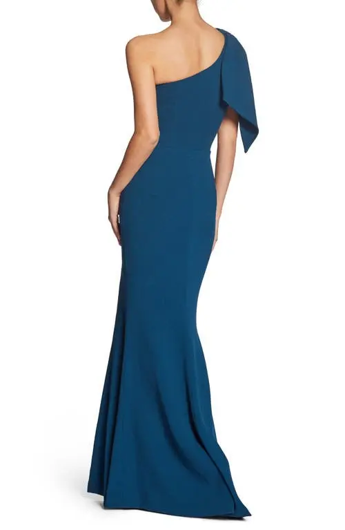 dress the population peacock blue Georgina One-Shoulder Gown - Sheath dress