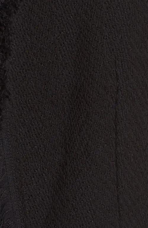 NIC+ZOE Fringe Mix Knit Jacket - Black Onyx