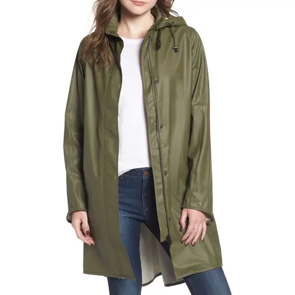ILSE JACOBSEN Hooded Raincoat - Army