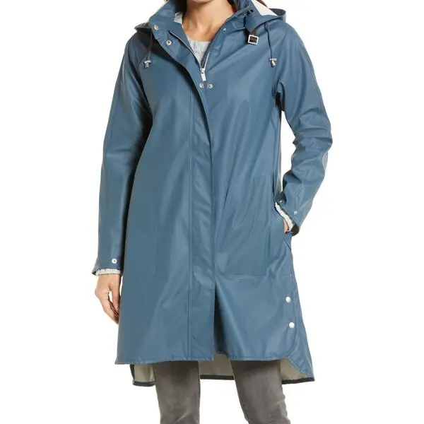 ILSE JACOBSEN Hooded Raincoat - Orion Blue