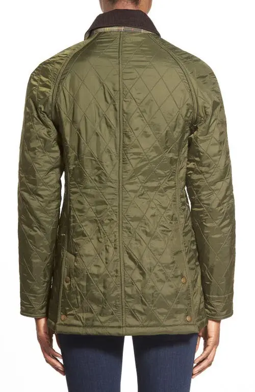 Barbour Beadnell Fleece Lined Quilted Jacket - Olive