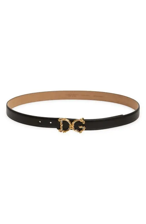 Dolce & Gabbana Dg Baroque Buckle Leather Belt - Nero