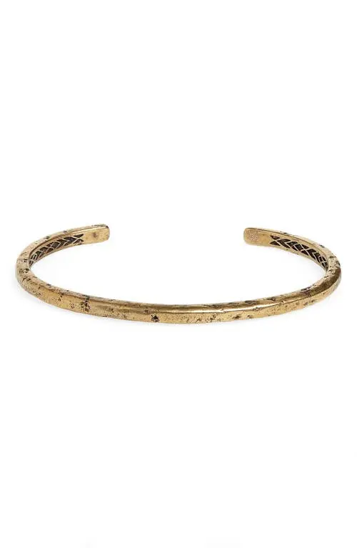 John Varvatos Distressed Brass Cuff Bracelet - Metallic Gold