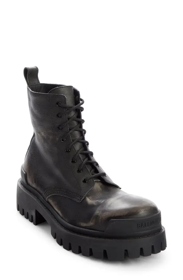 Balenciaga Strike Aged Combat Boot