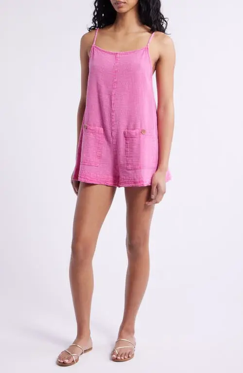 Rip Curl Classic Surf Tank Romper - Hot Pink