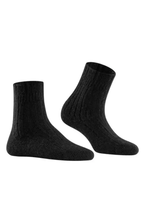 Falke Wool-blend Lounge Socks - Black