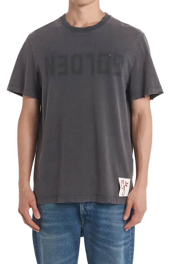 GOLDEN GOOSE Distressed Cotton Graphic Tee