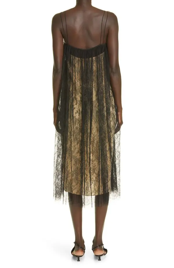 Khaite Sadie Lace Overlay Shift Dress In Black - 78% Off | Editorialist