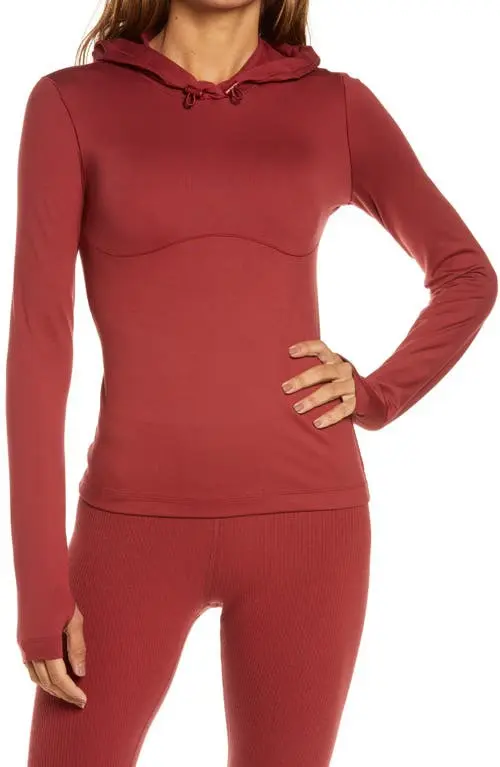 Alo Yoga Visionary Soft Hooded Pullover - Cranberry