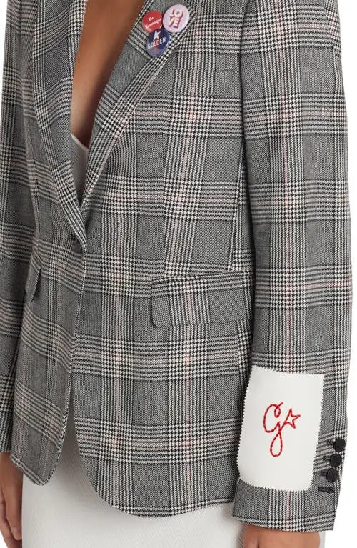 GOLDEN GOOSE Glen Plaid Virgin Wool-blend Blazer