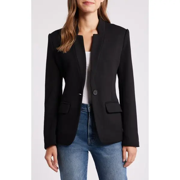 GIBSONLOOK Inverted Notch Collar Knit Blazer