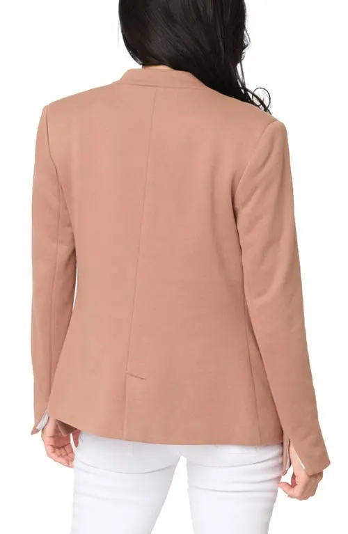 GIBSONLOOK Inverted Notch Collar Knit Blazer - Cork