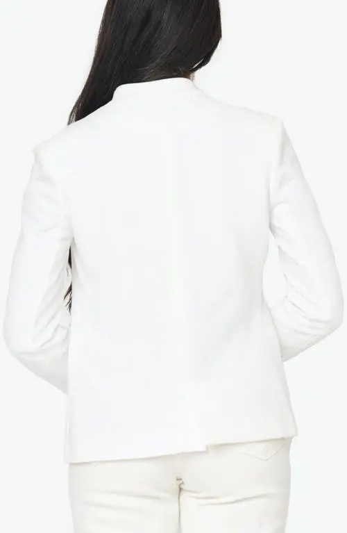 GIBSONLOOK Inverted Notch Collar Knit Blazer - White