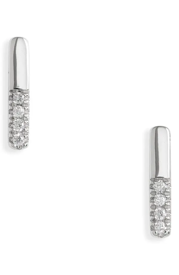 DANA REBECCA DESIGNS Sylvie Pavé Diamond Bar Stud Earrings