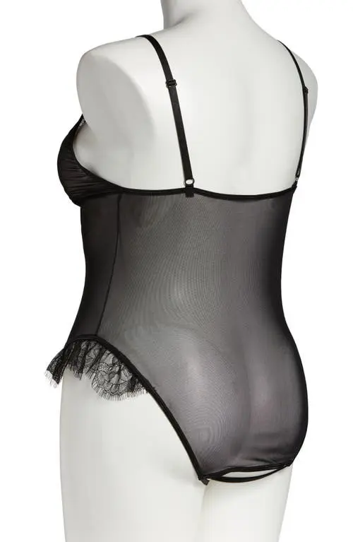 COQUETTE Lace & Mesh Open Gusset Teddy