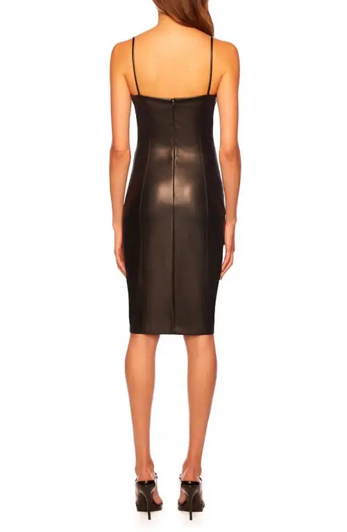 susana monaco faux leather dress Susana Monaco Faux Leather V Dress