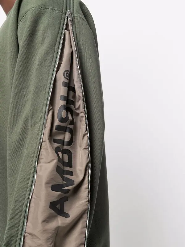 AMBUSH Logo-print Sleeve Sweatshirt - Green