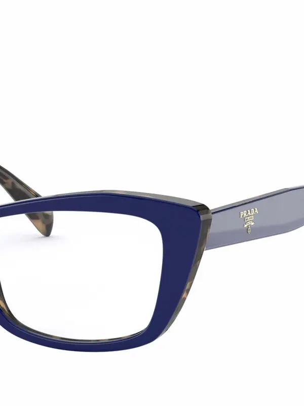 Prada Geometric Frame Eyeglasses - Blue