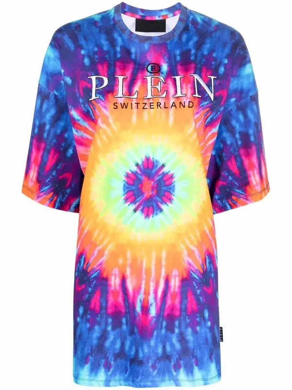 Philipp Plein Tie-dye T-shirt Dress - Blue