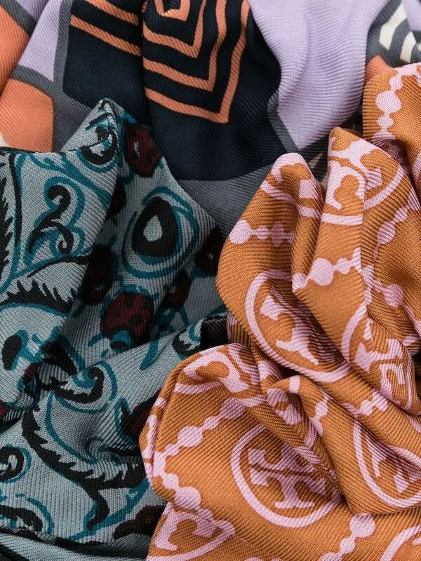 Tory Burch Silk Scrunchie Triple-Set - Orange | Editorialist display picture 1
