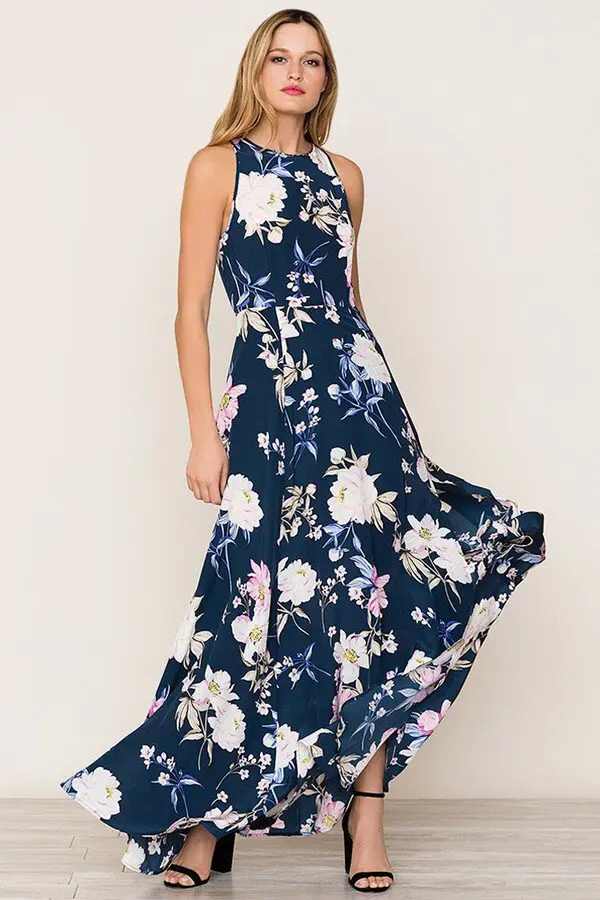 Yumi Kim Dream Silk Maxi Dress In Navy 50% Off Editorialist