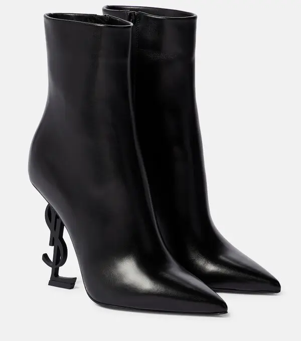Saint Laurent Opyum 110 Leather Ankle Boots