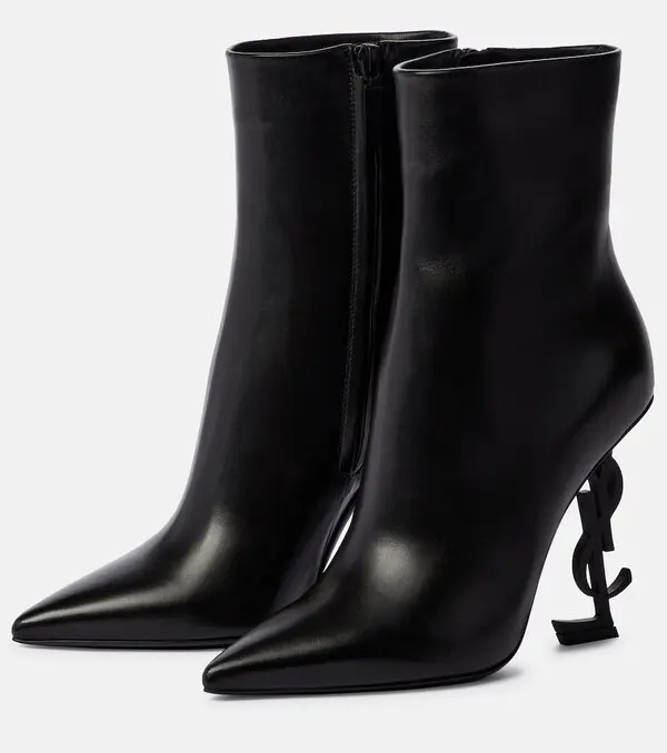 Saint Laurent Opyum 110 Leather Ankle Boots