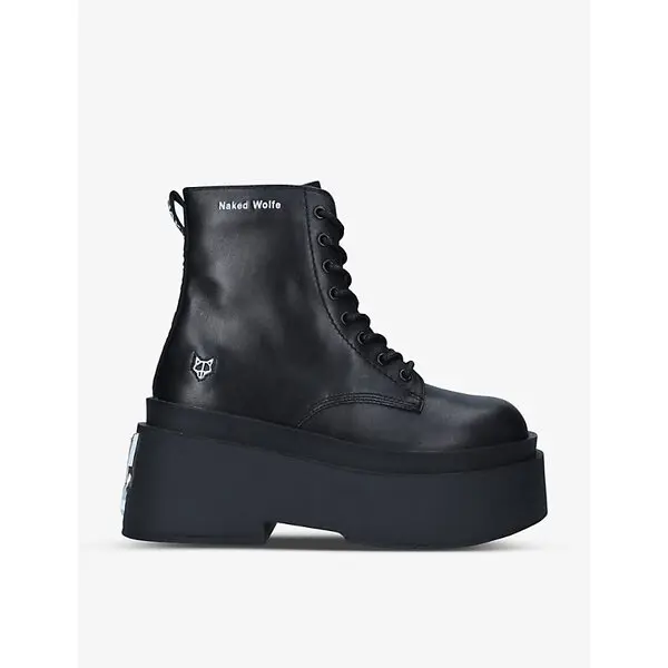 Naked Wolfe Saturn Lace-Up Leather Boots - Black | Editorialist