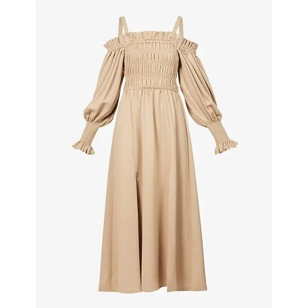 taffeta off-the-shoulder midi dress Black Off The Shoulder Midi Dress