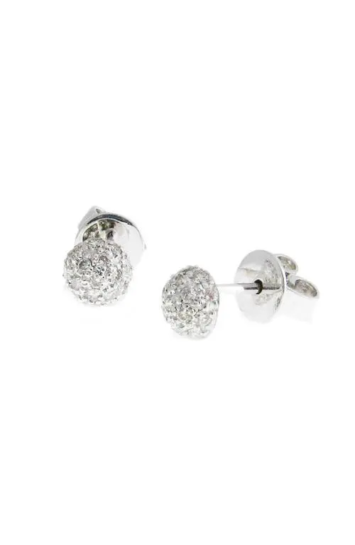 Sethi Couture Pavé Diamond Ball Stud Earrings - White Gold/diamond