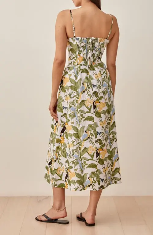 reformation cosima linen dress Reformation Cosima Sleeveless Floral Print Linen Midi Dress In Tropics -  30% Off