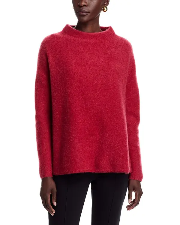 Bloomingdale'S C Mock Neck Brushed Cashmere Sweater - Clay