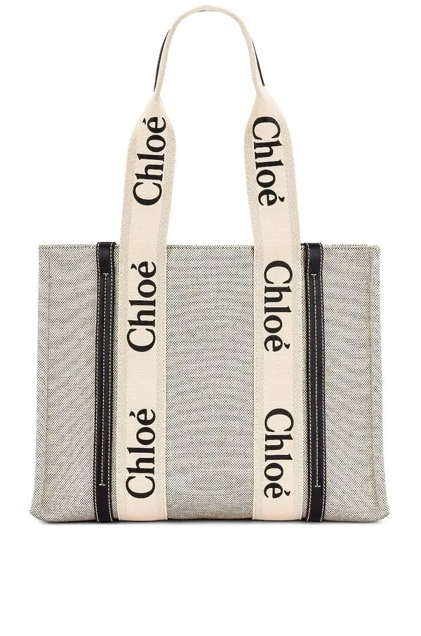 Chloé Woody Tote Bag - White & Blue