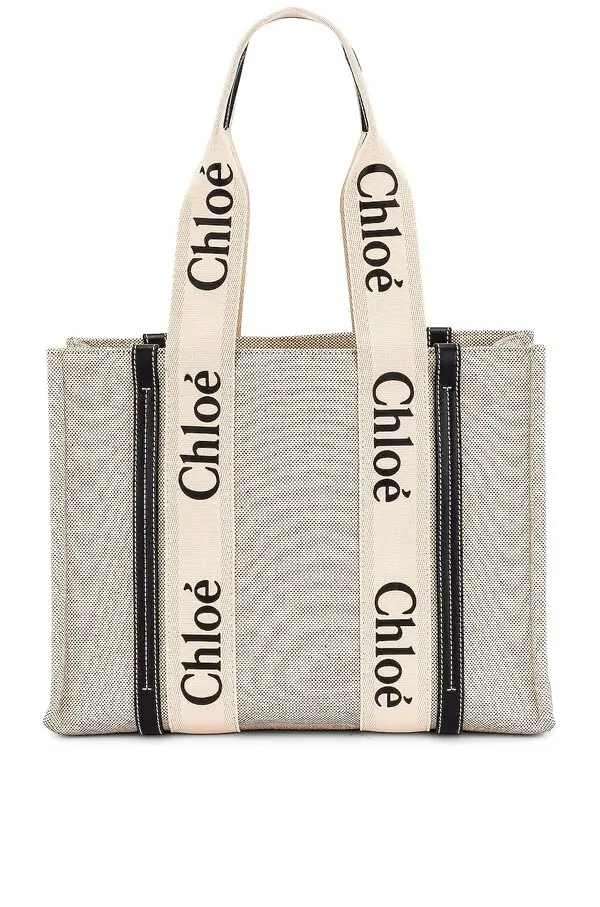 Chloé Woody Tote Bag - White & Blue