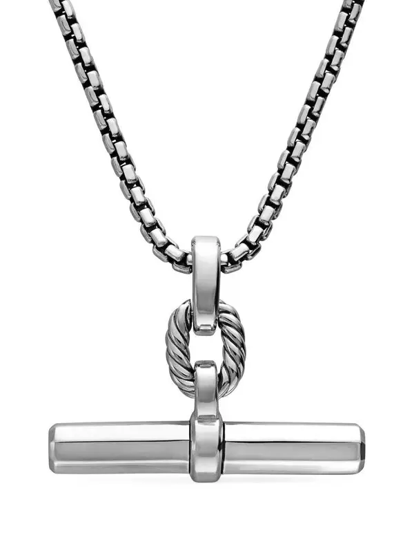 David Yurman Sterling Lexington Barrel Pendant - Silver