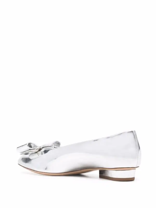 FERRAGAMO Viva Bow Ballerina Shoes - Silver