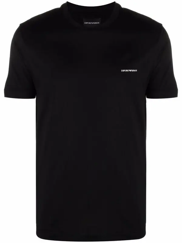 Emporio Armani Logo-print Crew Neck T-shirt - Black