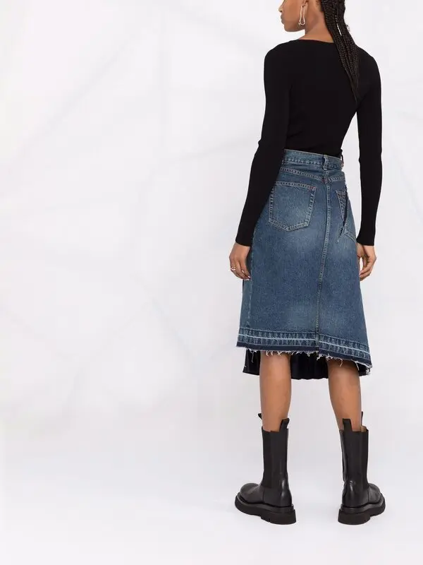 Alexander McQueen V-neck Ribbed Knit Long Sleeve Top