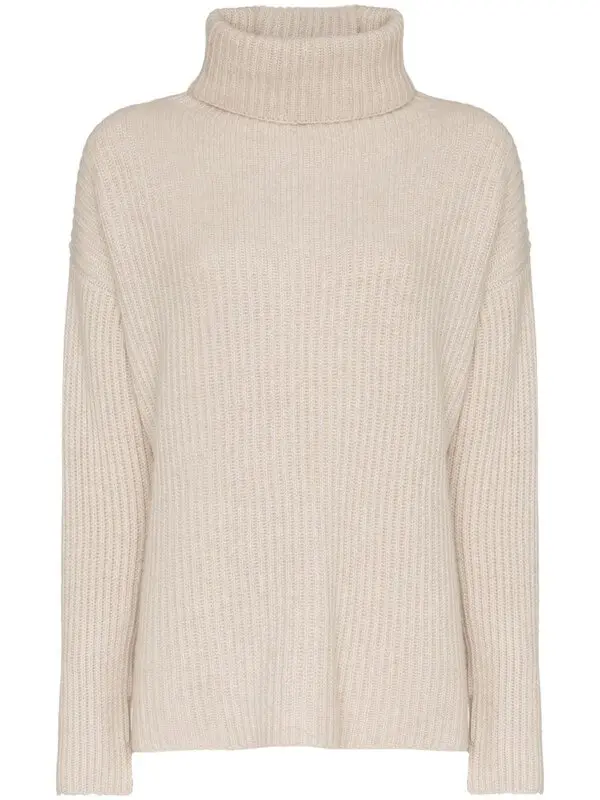 Le Kasha Lisbon Cashmere Roll Neck Jumper - Neutrals